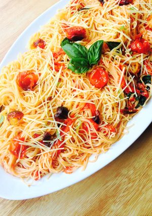 Cherry Tomato & Basil Angel Hair Pasta Recipe by Beula Pandian Thomas ...