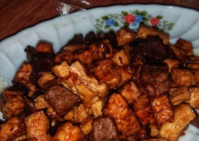 Resep Hati sapi oseng tempe dan tahu oleh NabilaNasuha - Cookpad