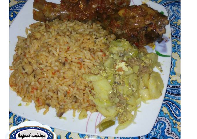 Rice and beans jollof Recipe by hafsat tahir salga - Cookpad