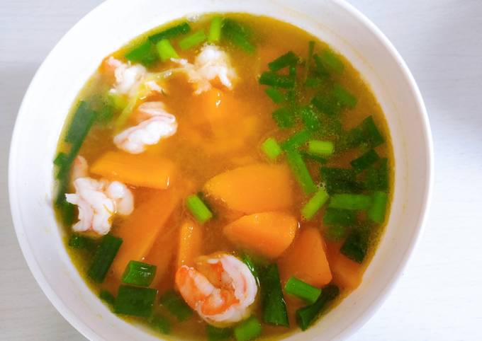 Cách Làm Món Canh bí đỏ nấu tôm của Anhchan Kitchen - Cookpad