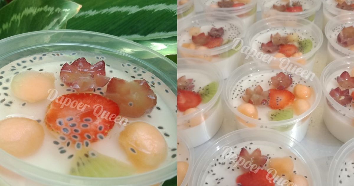 Resep Puding Susu Buah Cup 300ml oleh Dapoer Queen - Cookpad