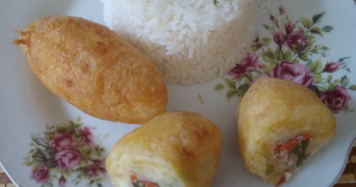 Yuca rellena con atún Receta de Mercedes Huaman Flores- Cookpad