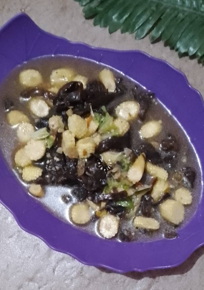 Resep Oseng sawi.putren dan jamur kuping oleh Ani Brilian - Cookpad