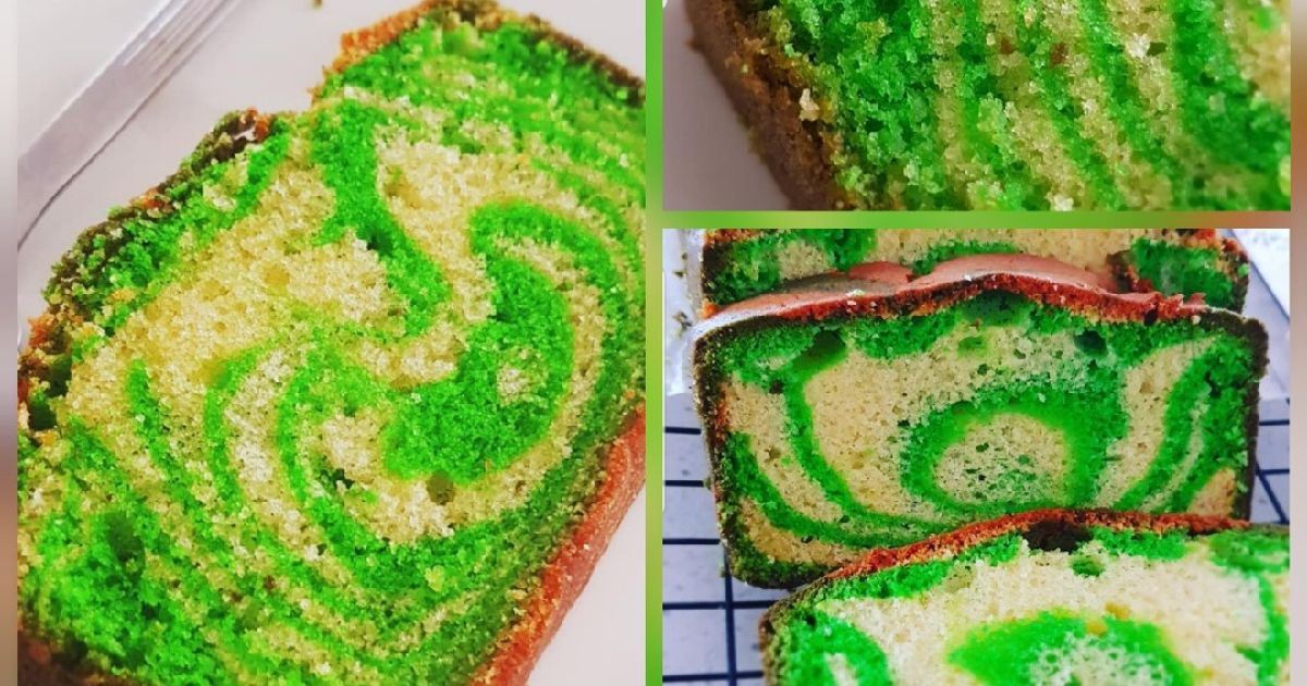 Marble Pandan Butter Cake Recipe By Pinkblanket's Kitchen