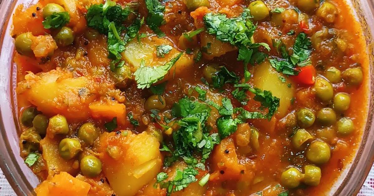 Peas potato and carrot subji Recipe by Sangita Vyas - Cookpad