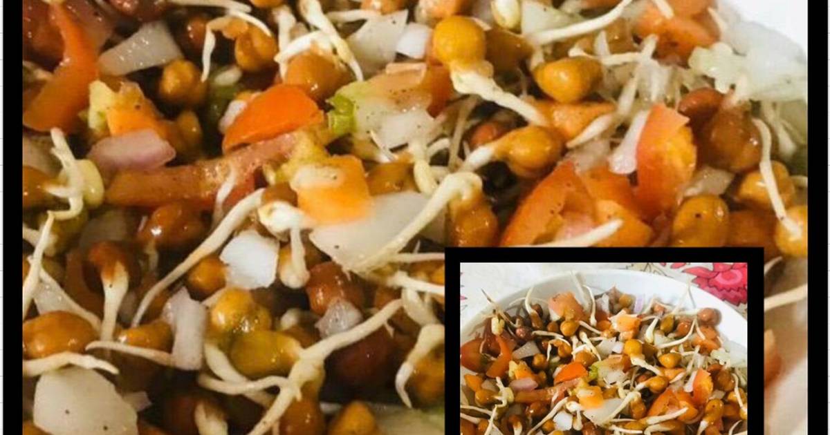 Healthy Sprouted chana chaat Recipe by Swaranjeet and Ranjeet Singh ...