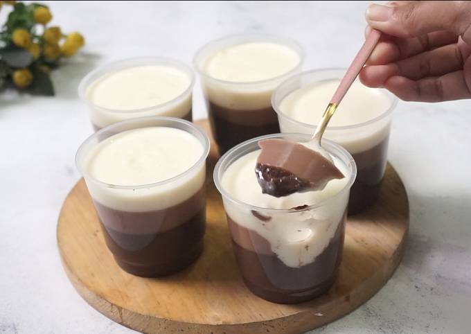 Resep Puding Chocolate milo dengan vla keju oleh Bunda Nissa - Cookpad
