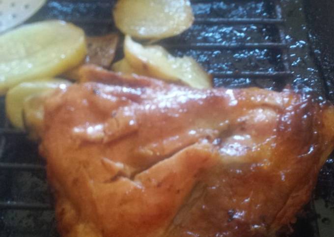 Pollo al horno con mostaza y miel Receta de Haydee Falcon- Cookpad