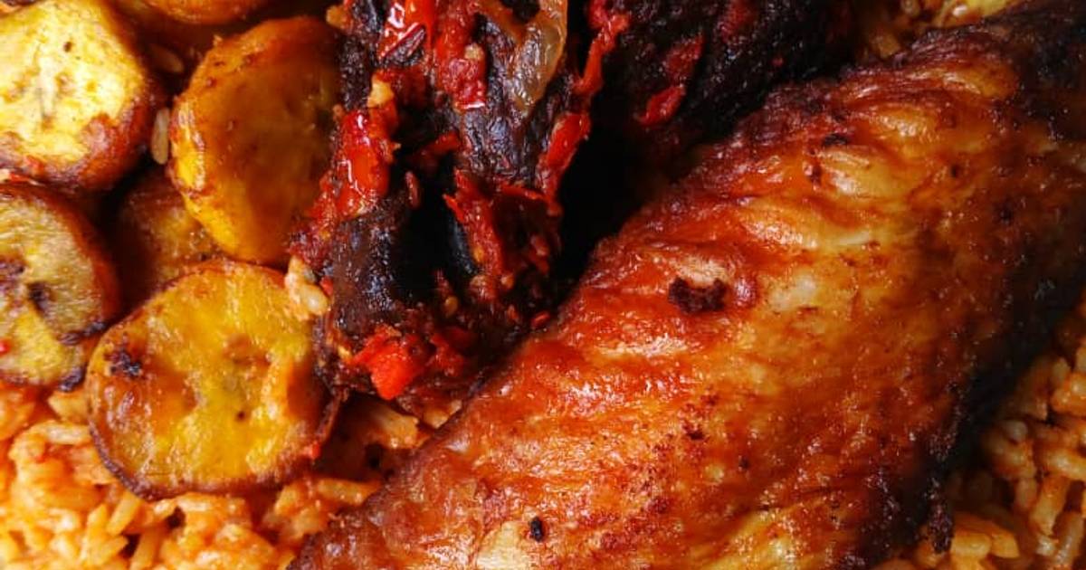 Jollof rice,fried olantain and fried turkey Recipe by Hilary nehemiah ...