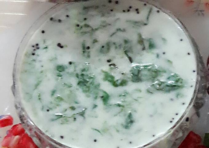 Spinach raita Recipe by Preeti Jaiswani - Cookpad