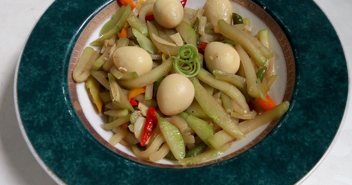 Resep oseng jipang labu siam telor puyuh rumahan enak dan mudah - Cookpad
