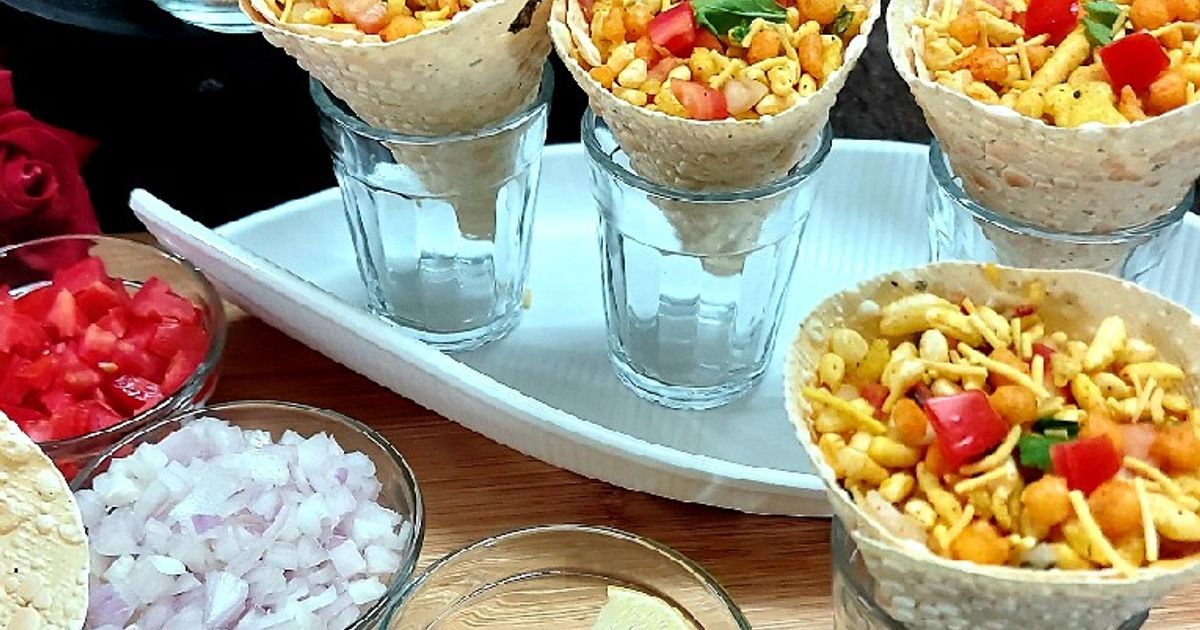 Palak Sheth દ્વારા રેસીપી પાપડ કોન ચાટ (Papad Cone Chaat Recipe In ...