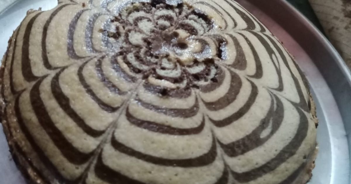 Zebra Cake Recipe by serving bowl of aspee - Cookpad
