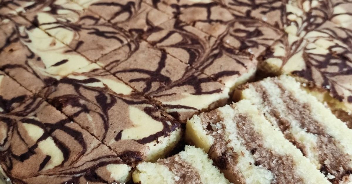 Resipi Kek Marble Coklat Vanilla Drizzle oleh mamy_kitchen89 - Cookpad