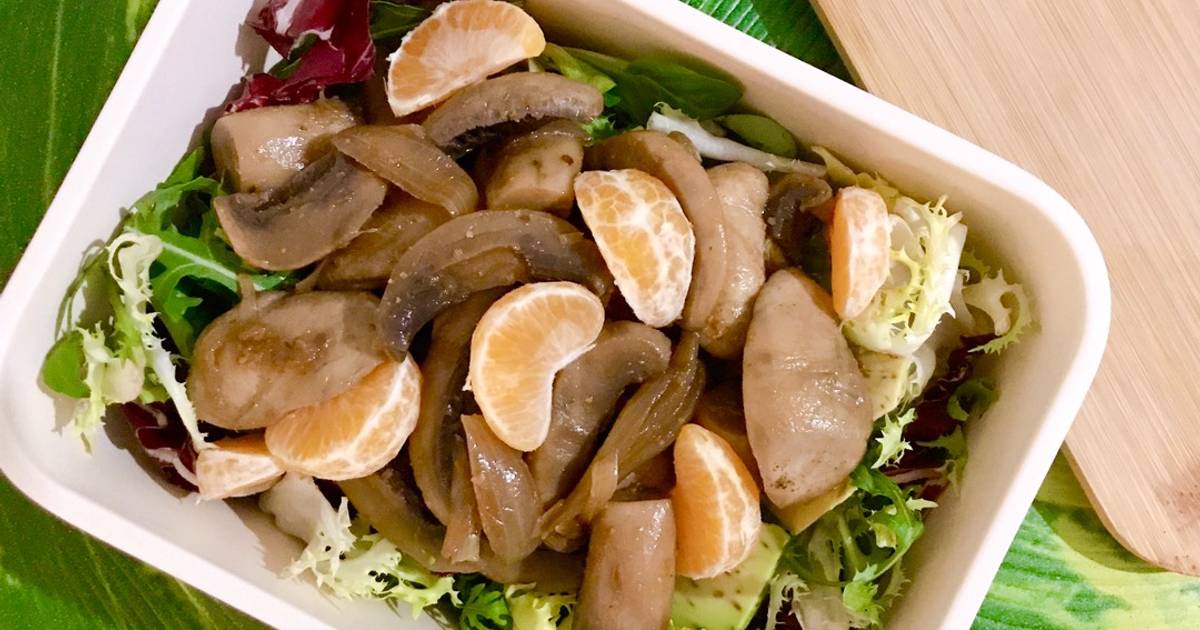 Cách Làm Món 🌱 Bento Salad Bơ & Nấm Mỡ Sốt Quýt của Dory - Cookpad