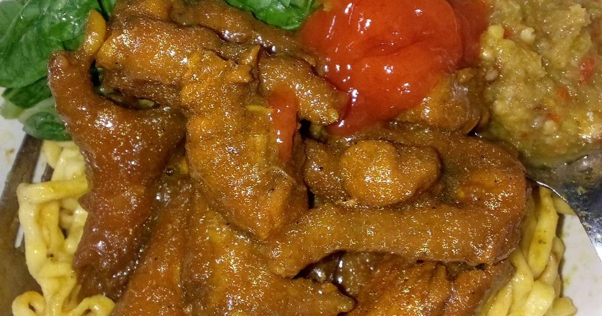 Resep Mie ayam ceker kampung oleh NengDewi.as - Cookpad