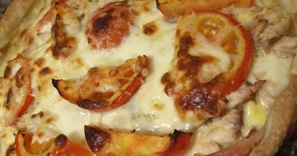 Tarta abierta de pollo, muy rica! Receta de Sabi- Cookpad