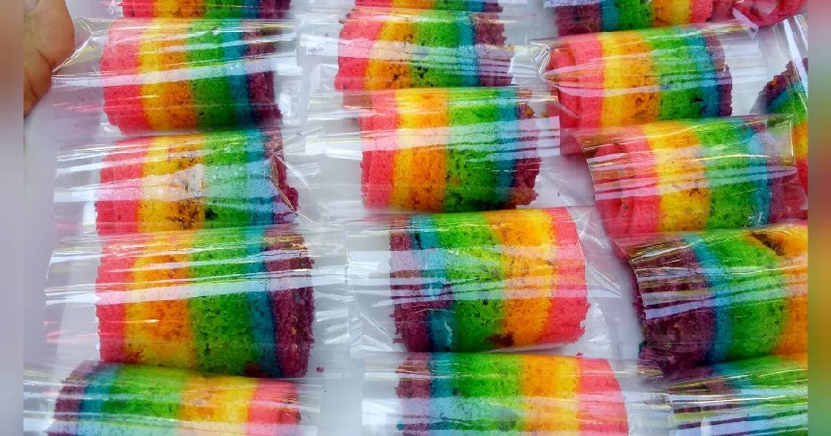 24 resep bolu gulung rainbow kukus bisnis enak dan mudah - Cookpad