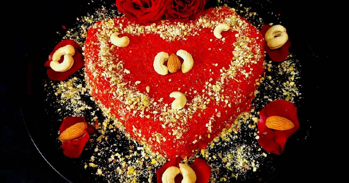 Valentines Beetroot Carrot Halwa Cake Recipe by Manisha Sampat - Cookpad