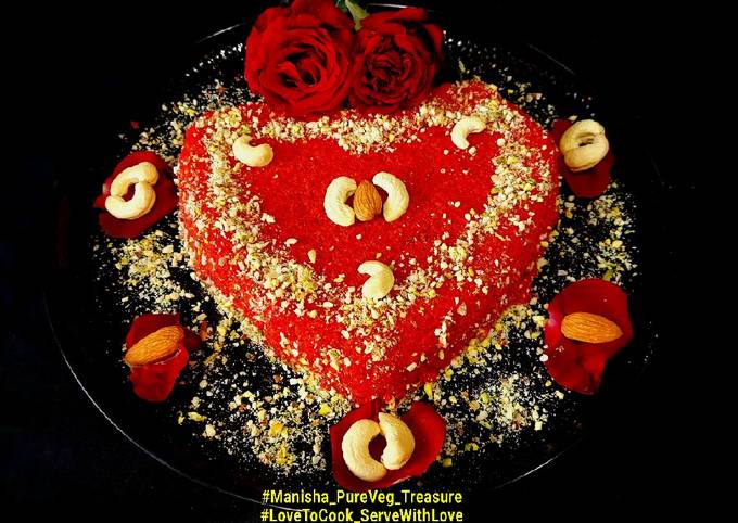 Valentines Beetroot Carrot Halwa Cake Recipe by Manisha Sampat - Cookpad