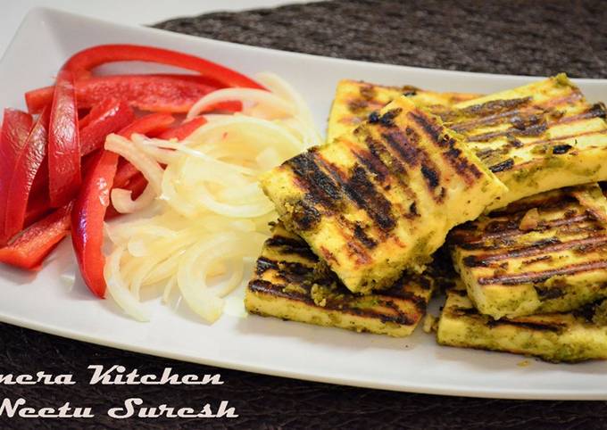 Paneer Mint Tikka | Grill Pan Paneer Tikka Recipe by Neetu Suresh ...