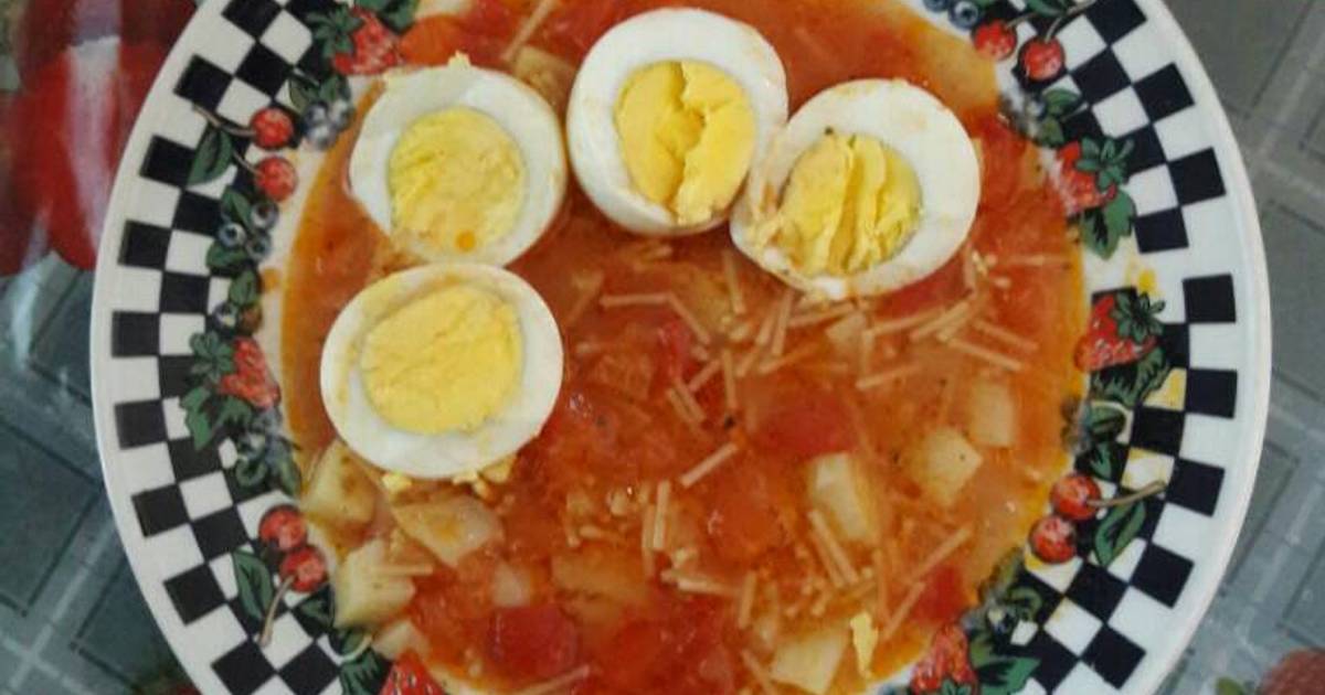Salsa de tomate con sopa Receta de Dalila Orantes- Cookpad