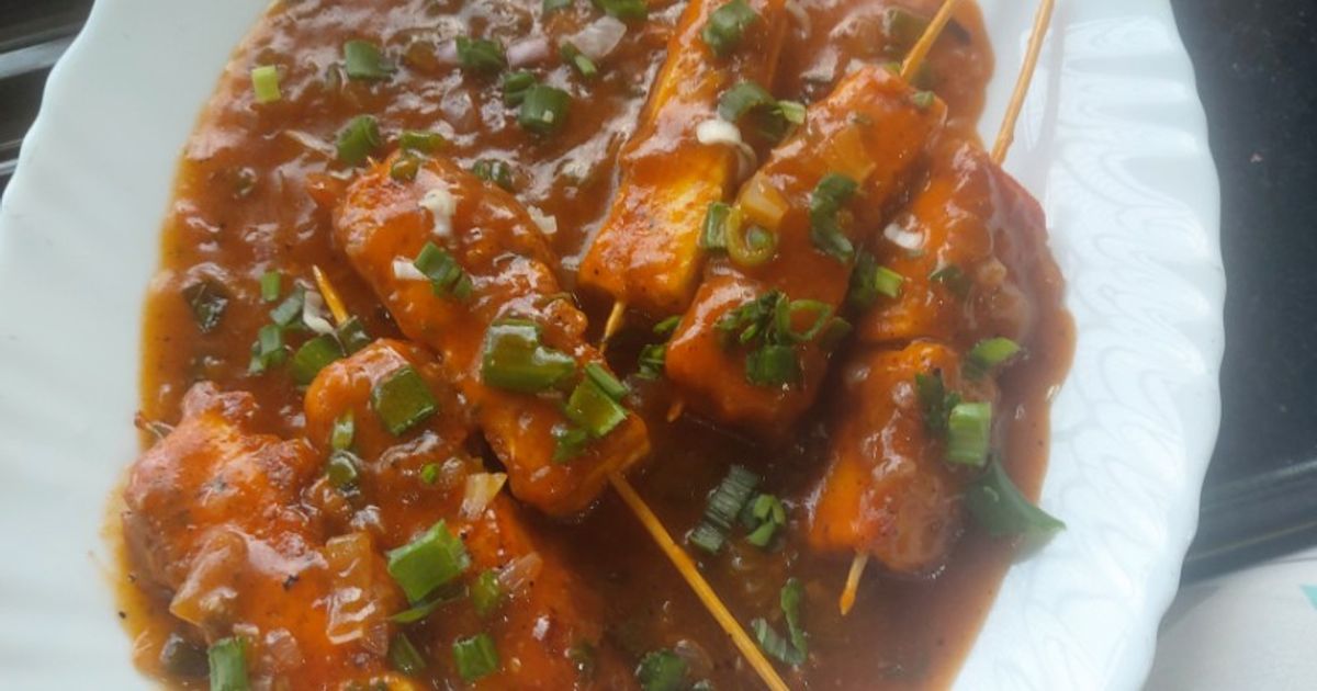 Paneer Satay Stick Restaurant Style Recipe by Nargis shaikh Shaukat ...