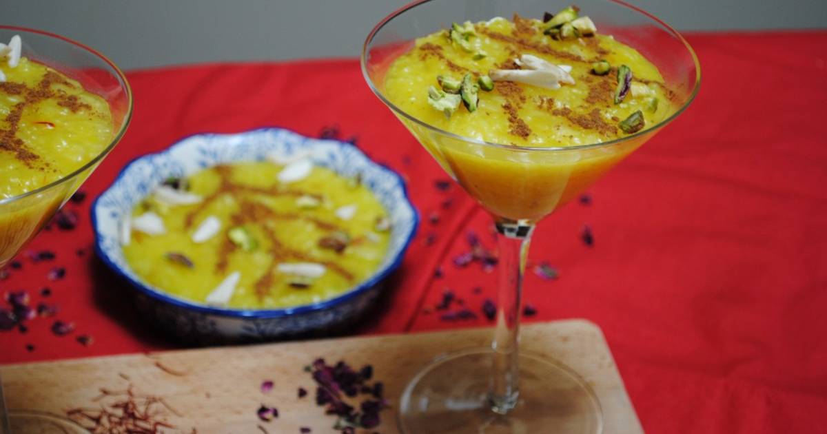 Persian saffron rice pudding (Sholeh zard) Recipe by Rozina Dinaa - Cookpad