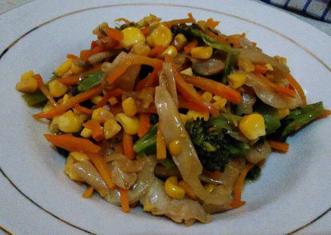 Resep Tumis sayur (brokoli, jamur tiram, wortel, jagung manis) oleh ...