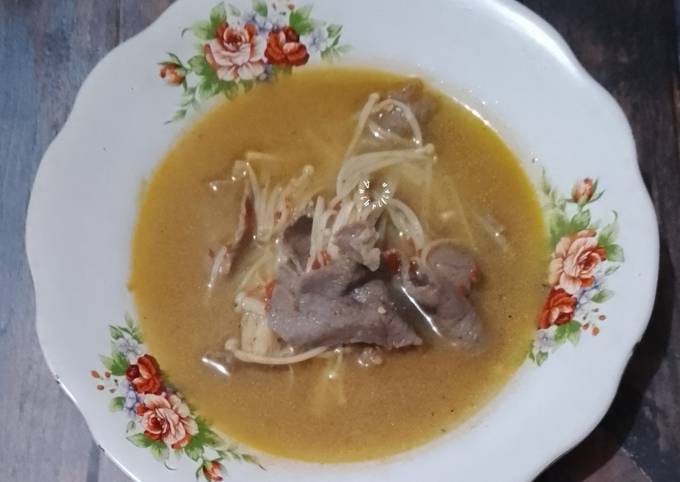 Resep Sayur daging slice dan jamur Enoki oleh Ani Brilian - Cookpad