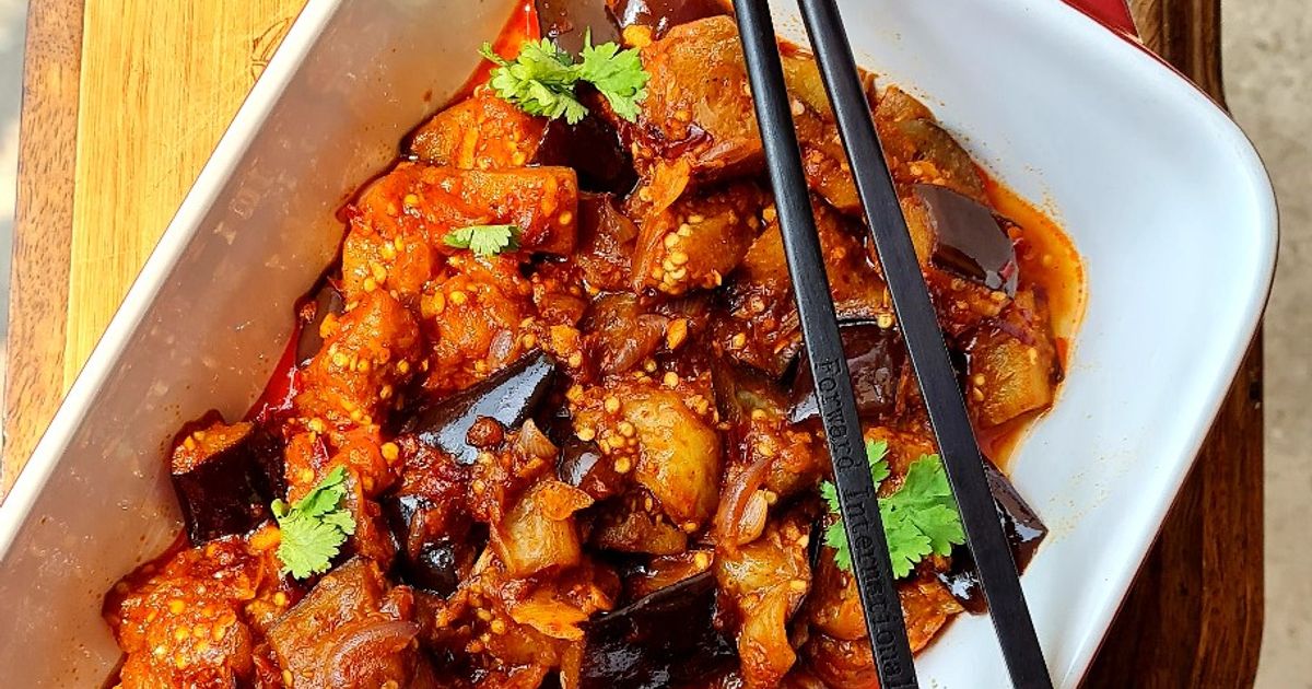 Luna Bose দ্বারা শেজওয়ান এগপ্লান্ট (Schezwan Eggplant Recipe In ...