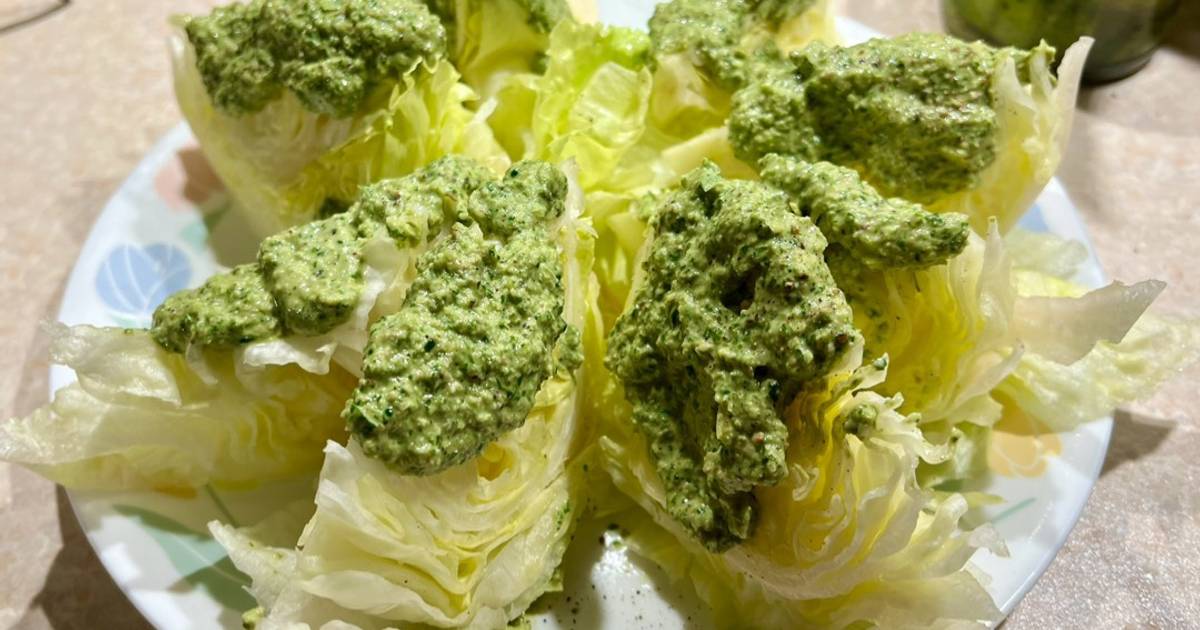 طرز تهیه سالاد هشت‌پر با سس سبز آنتروکوت🥬 Lettuce salad with entrecote ...