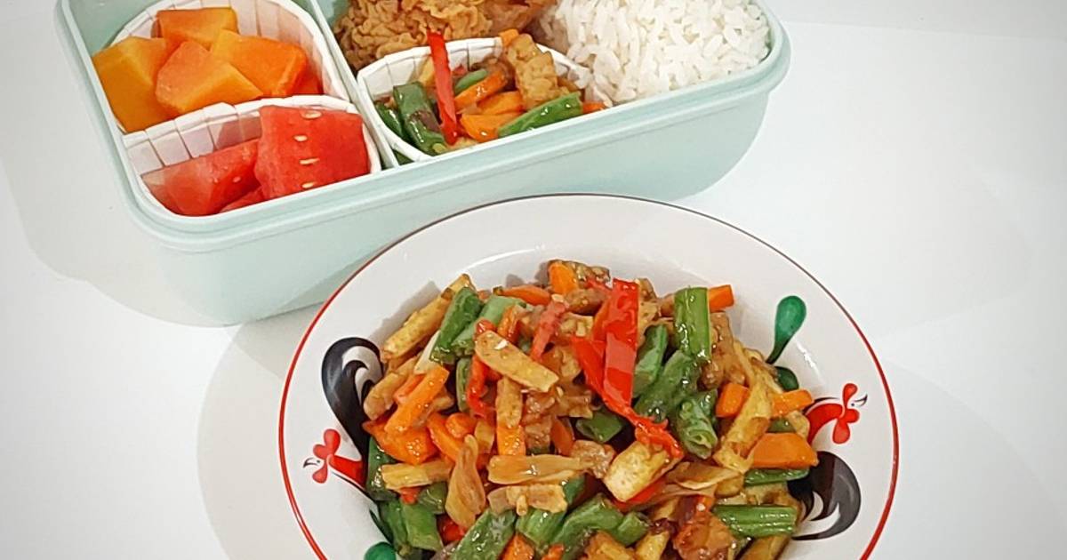 Resep Buncis Campur Saus Tiram (Bento Box) oleh asti - Cookpad