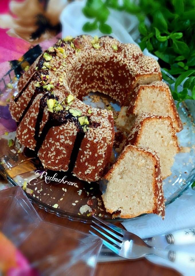 طرز تهیه کیک ارده بدون فر چالش جعبه اسرار آمیز شیر و آرد ساده و