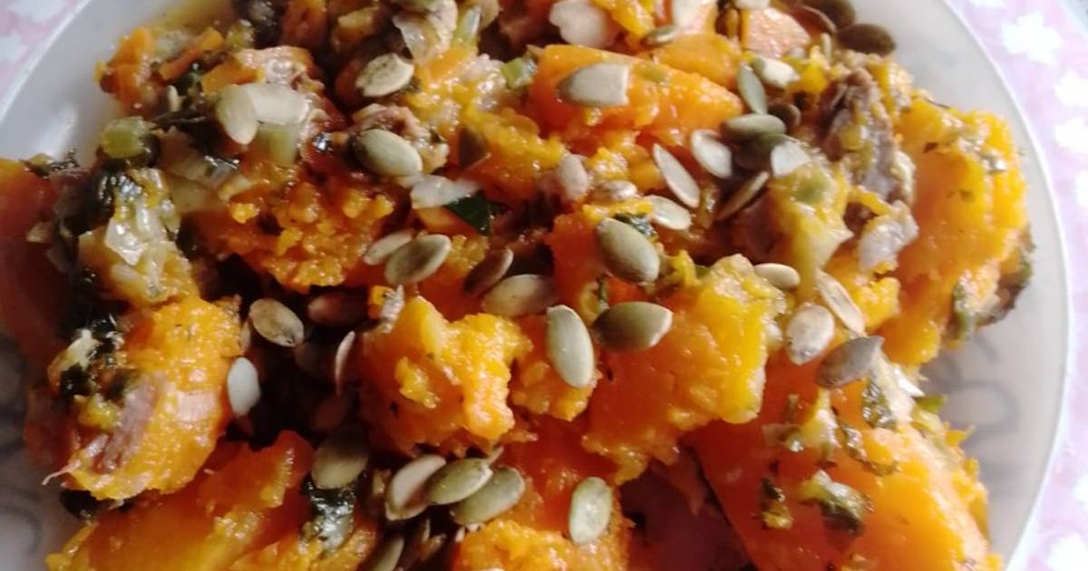 Salteado de asado, apio y calabaza Receta de Ana Mónica Lima- Cookpad