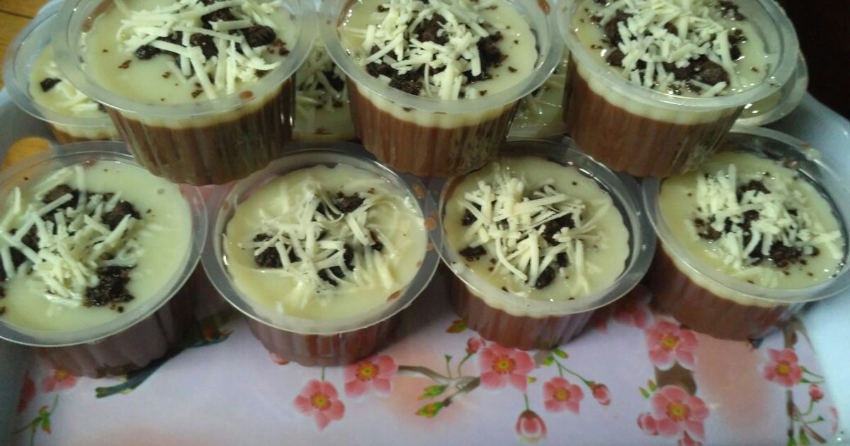 Resep puding coklat fla vanila keju cup rumahan enak dan mudah - Cookpad