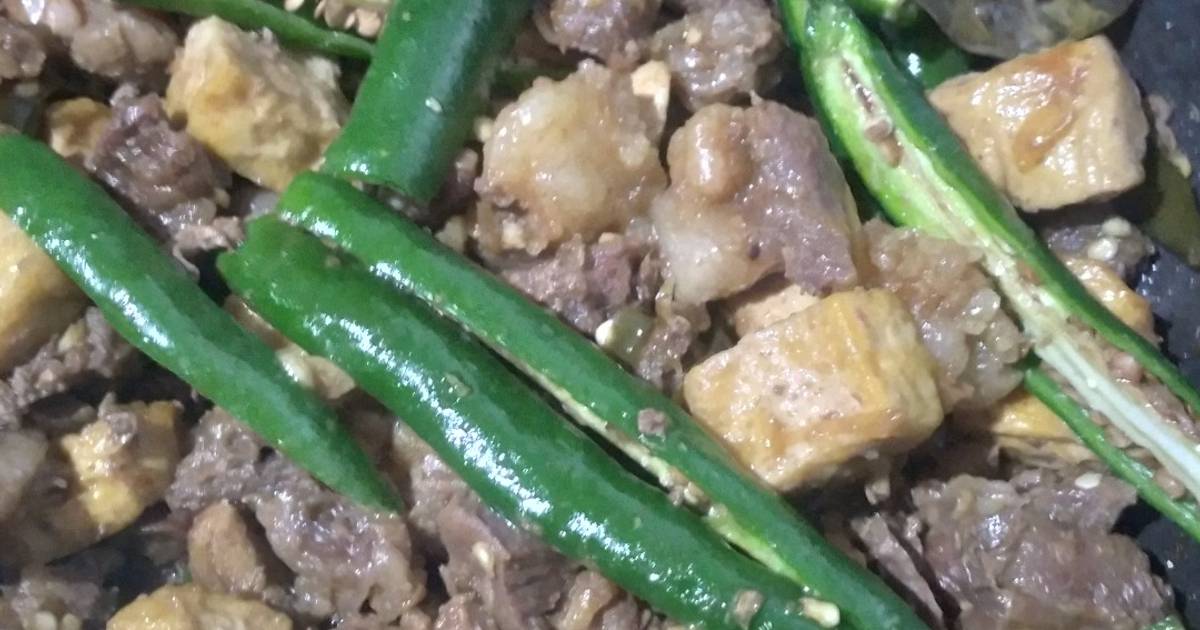 Resep Tetelan Daging Tahu Tumis Cabe Ijo oleh Lusy Siswati - Cookpad