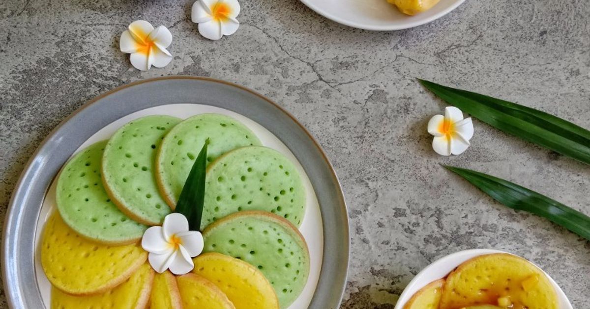 Resep kue serabi kuning rumahan enak dan mudah - Cookpad