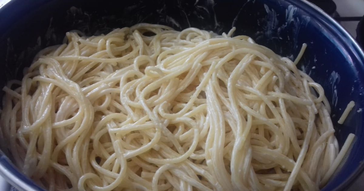 Spaghetti Con Crema Y Mayonesa Receta de Jessy- Cookpad