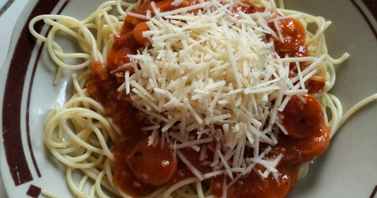 Resep Spaghetti sosis simple 🤩 oleh ervina - Cookpad