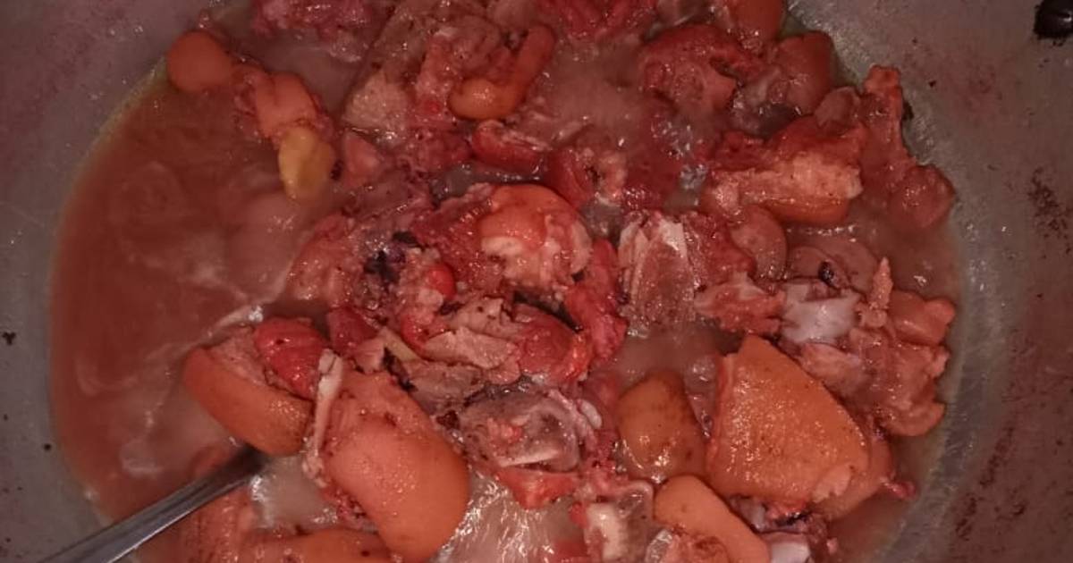Resep ~Non halal~ kaki Bab1 masak merah (Bun ang te kha) oleh Vivi's ...