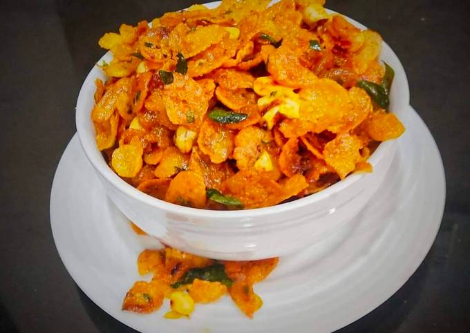 Cornflakes Chivda. (Makai Chivda) Recipe by Juhi Sewani - Cookpad