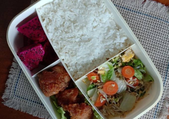 Resep Bento Box: Chicken Popcorn Saus Madu oleh Erlyn Bukhori - Cookpad