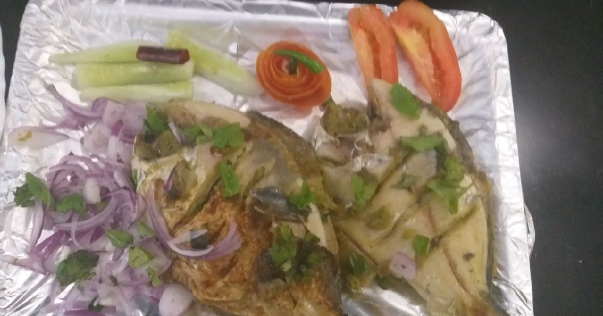 Green Masala Stuffed Fish Pomfret Recipe By Nargis Shaikh Shaukat