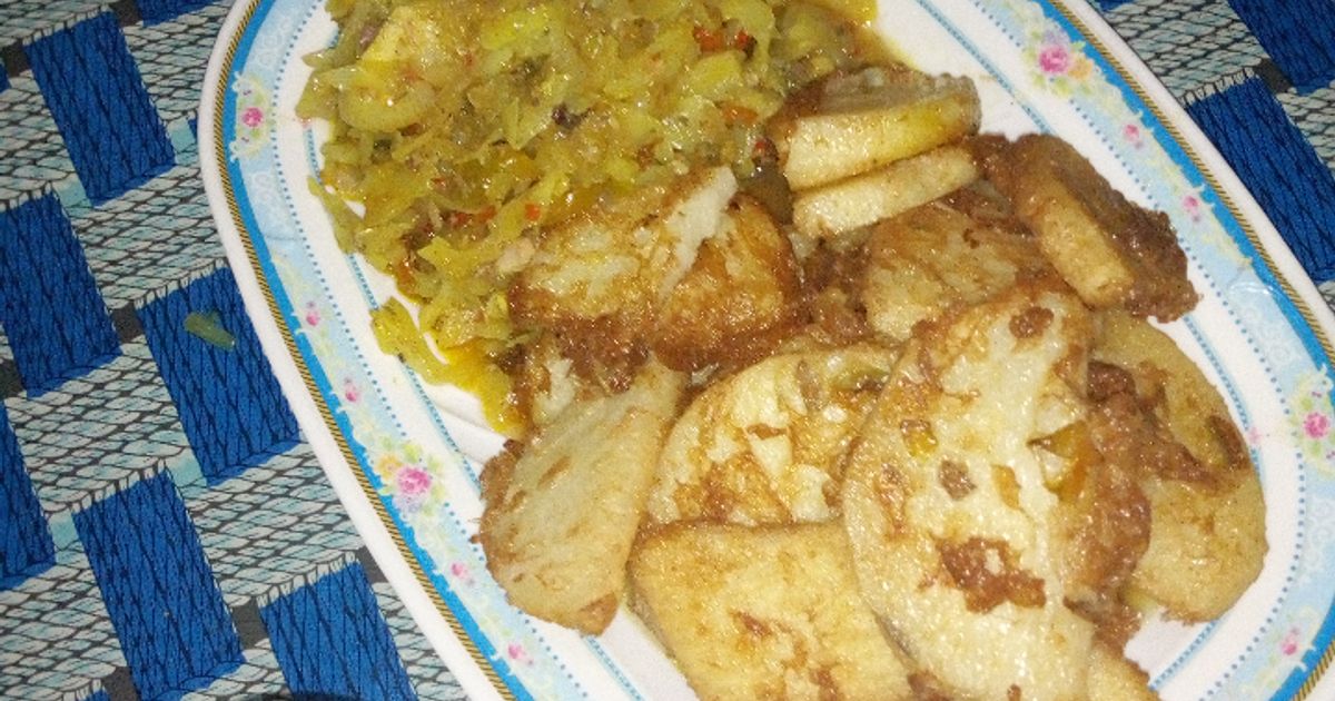 Golden Yam With Cabbage Sauce Recipe by jasmine - Cookpad