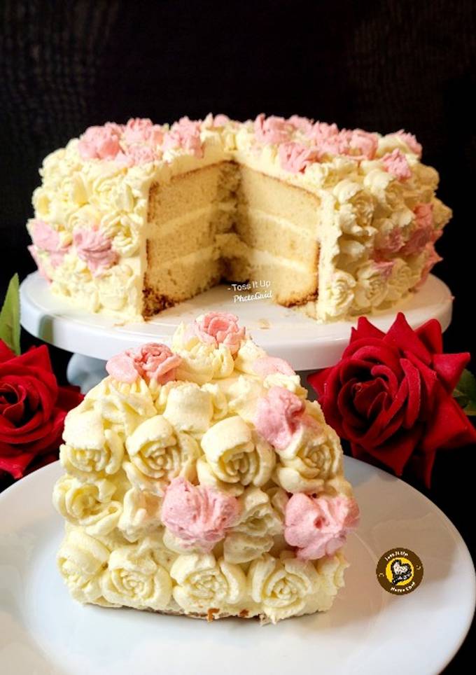 Vanilla Sponge Cake With Buttercream Frosting Recipe by Rumana Irfan ...