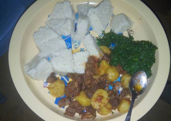 Ugali, sukuma and beef Recipe by Carenny Kellitu - Cookpad