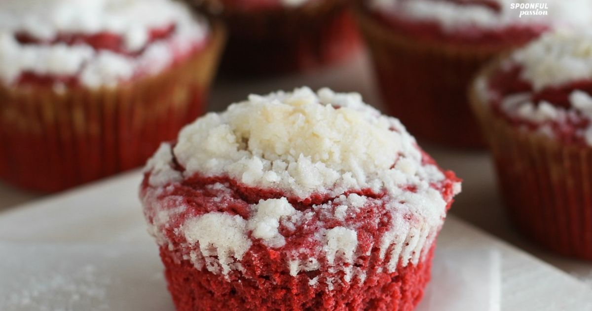 Red Velvet Crumb Muffin Recipe By Spoonful Passion