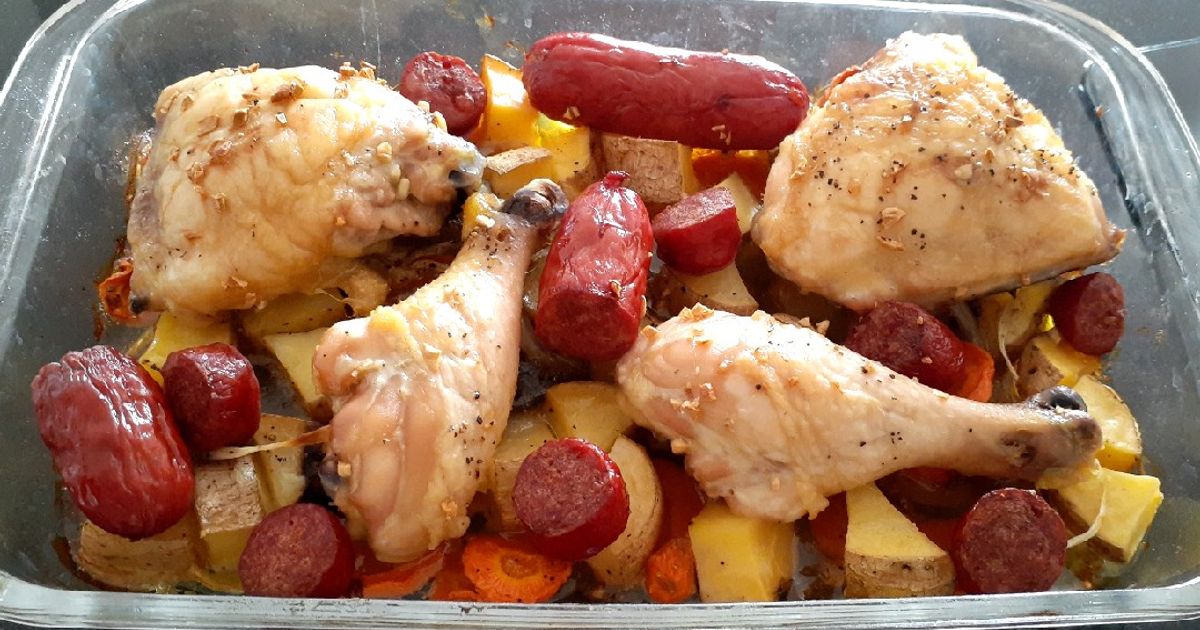 Pollo Al Horno Con Chorizo Receta de Valentina Paz - Cookpad