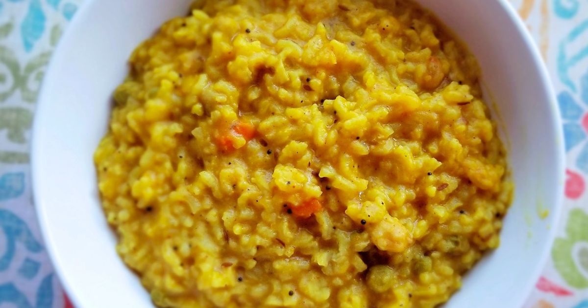 Vegetarian Rice Lentil Porridge In One Pot Recipe By Spiceinthebox